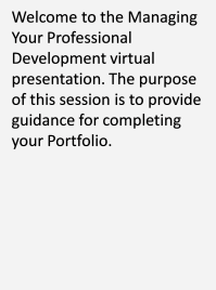 Competency-based Professional Development Portfolio