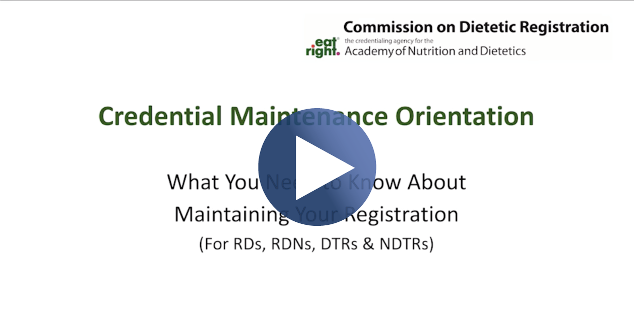 Program Director: Newly Credentialed RDs & DTRs - Commission on ...